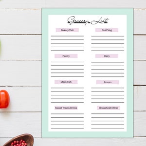 Weekly Grocery List, Grocery List Printable, Weekly Shopping List ...