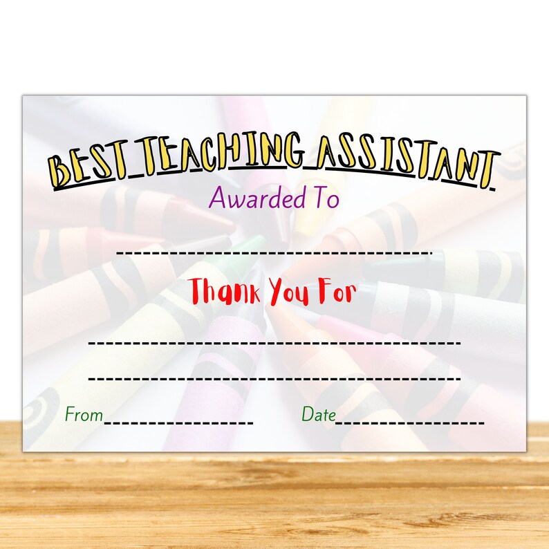 Best Teaching Assistant Certificate, Printable Award Certificate ...
