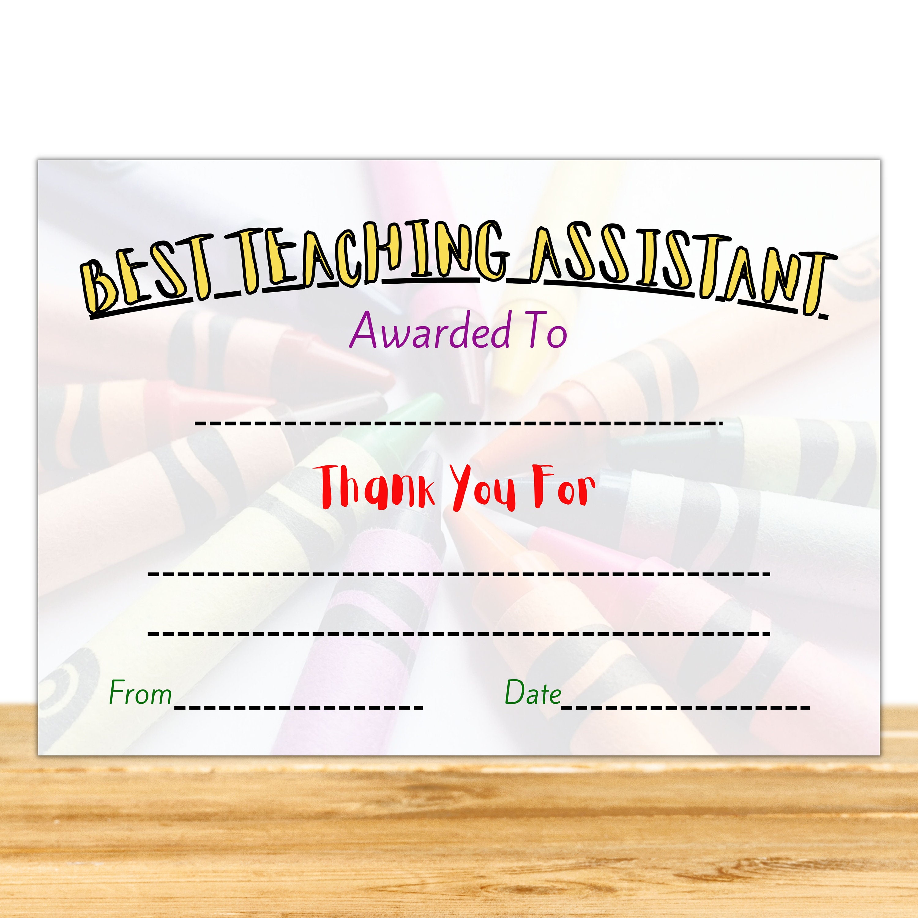 Best Teaching Assistant Certificate, Printable Award Certificate ...