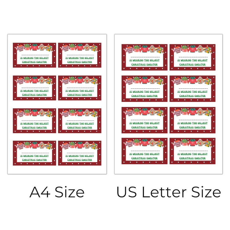 Ugly Christmas Sweater Voting Cards Printable , Ugly Christmas Sweater ...