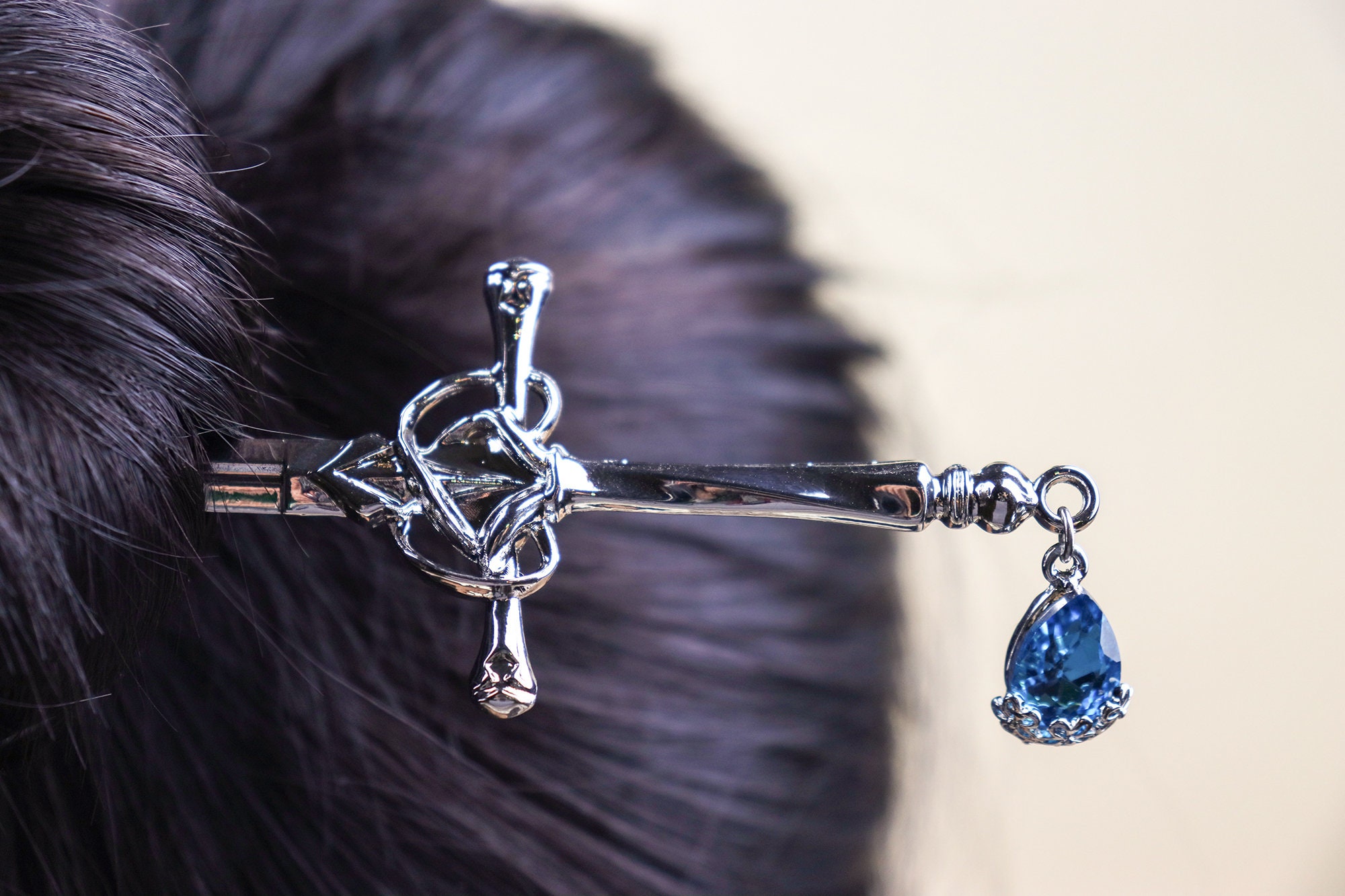 Sword Hairpin Anime Sword Hairpin Ruby Pendant Sword - Etsy UK