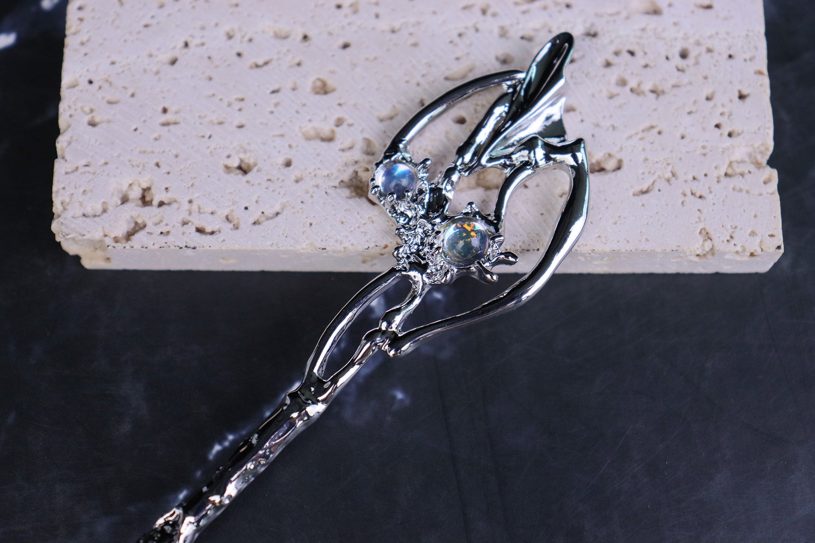 Handmade REVERSIBLE Retro Scepter Inlaid With Moonlight Stone - Etsy