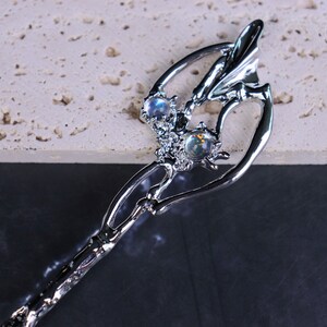 Handmade REVERSIBLE Retro Scepter Inlaid With Moonlight Stone Hairpin ...