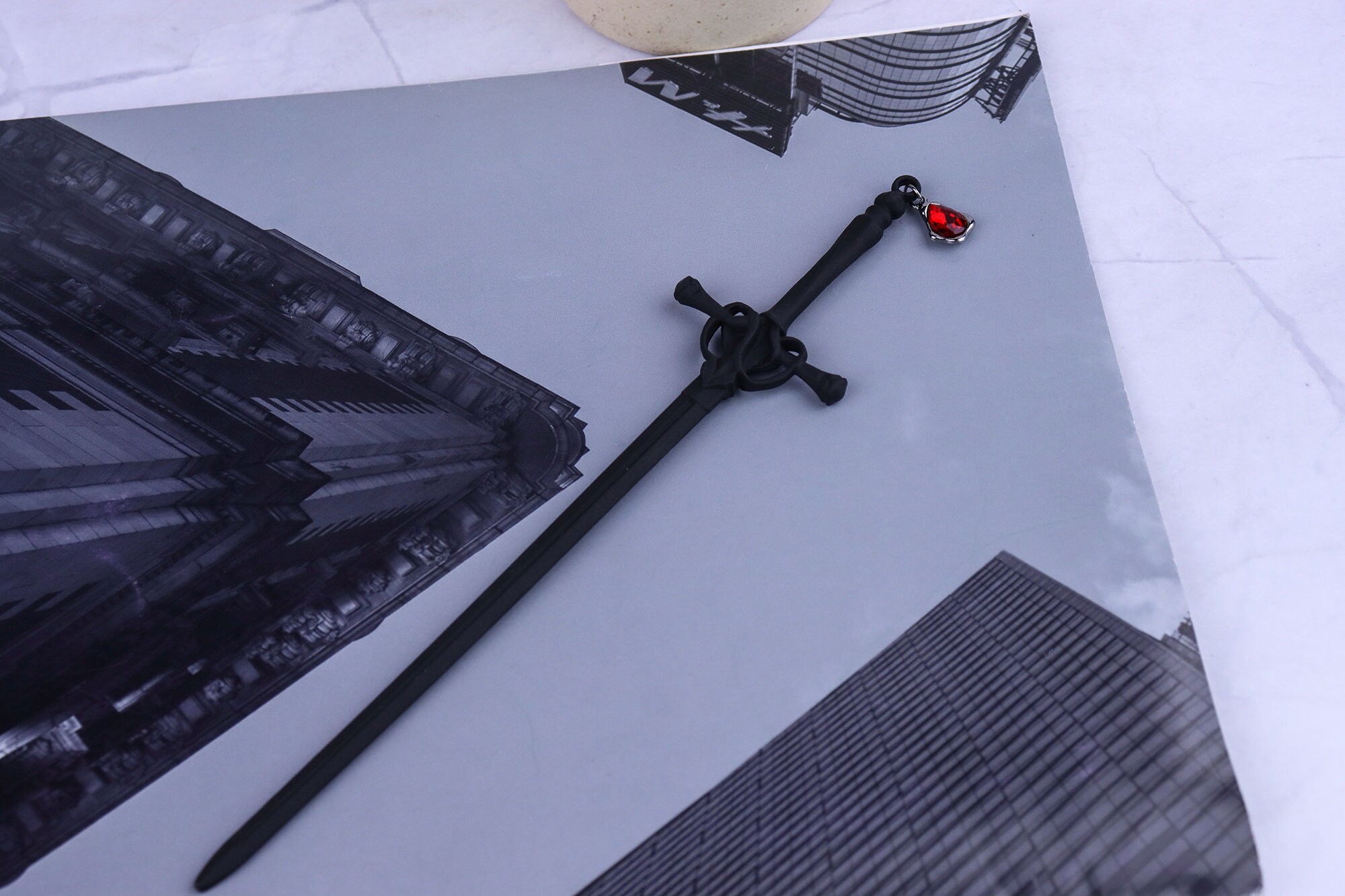 Ruby Warrior Sword Hair Stick Sword Hair Pin Gothic Hair - Etsy