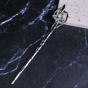 Handmade REVERSIBLE Retro Scepter Inlaid With Moonlight Stone Hairpin ...