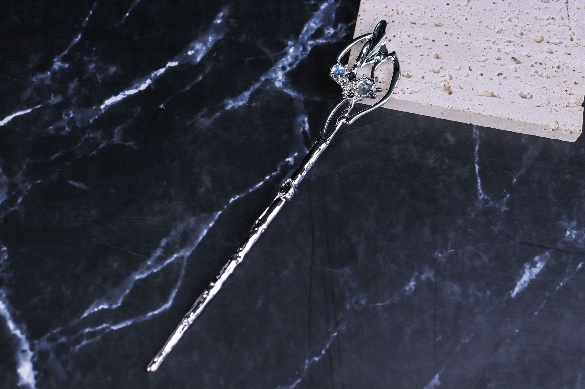 Handmade REVERSIBLE Retro Scepter Inlaid With Moonlight Stone - Etsy