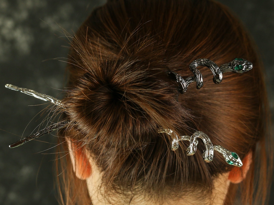 Snake Shaped Hairpin, Woman Hairpin, Hair Stick, Metal Hairpin, Safety ...