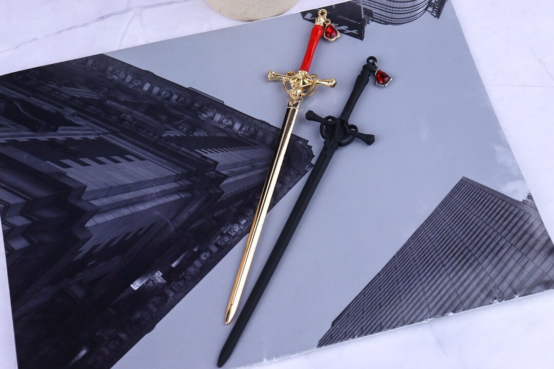Ruby Warrior Sword Hair Stick Sword Hair Pin Gothic Hair - Etsy