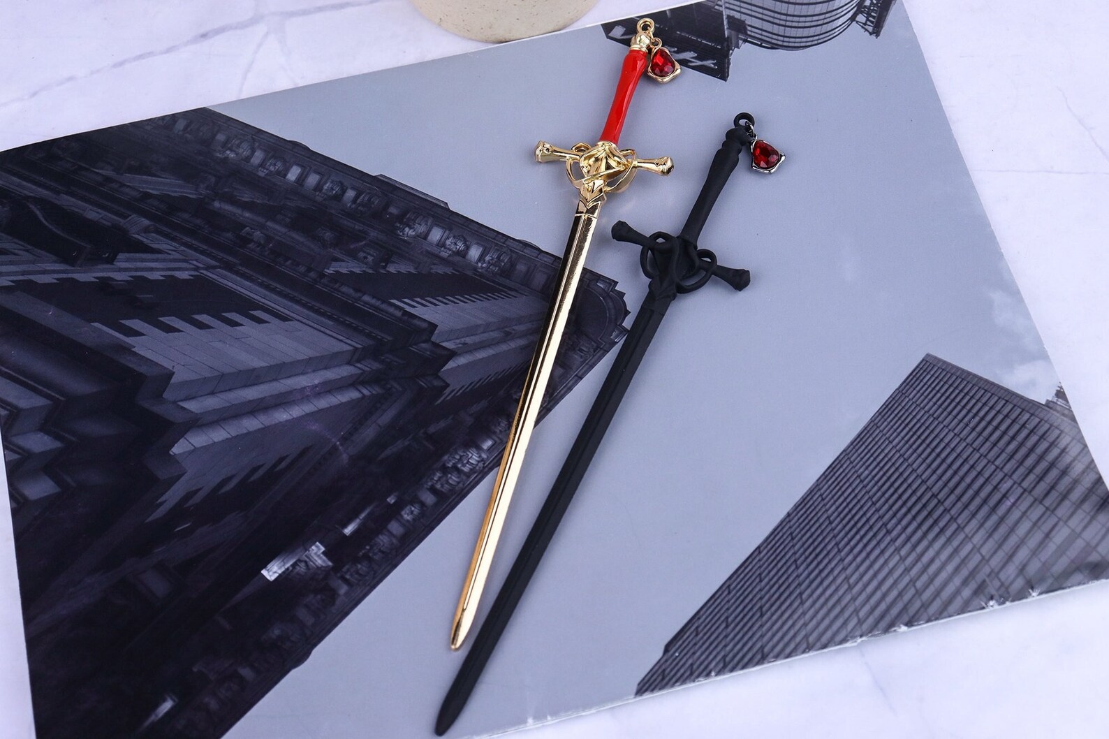 Ruby Warrior Sword Hair Stick Sword Hair Pin Gothic Hair - Etsy