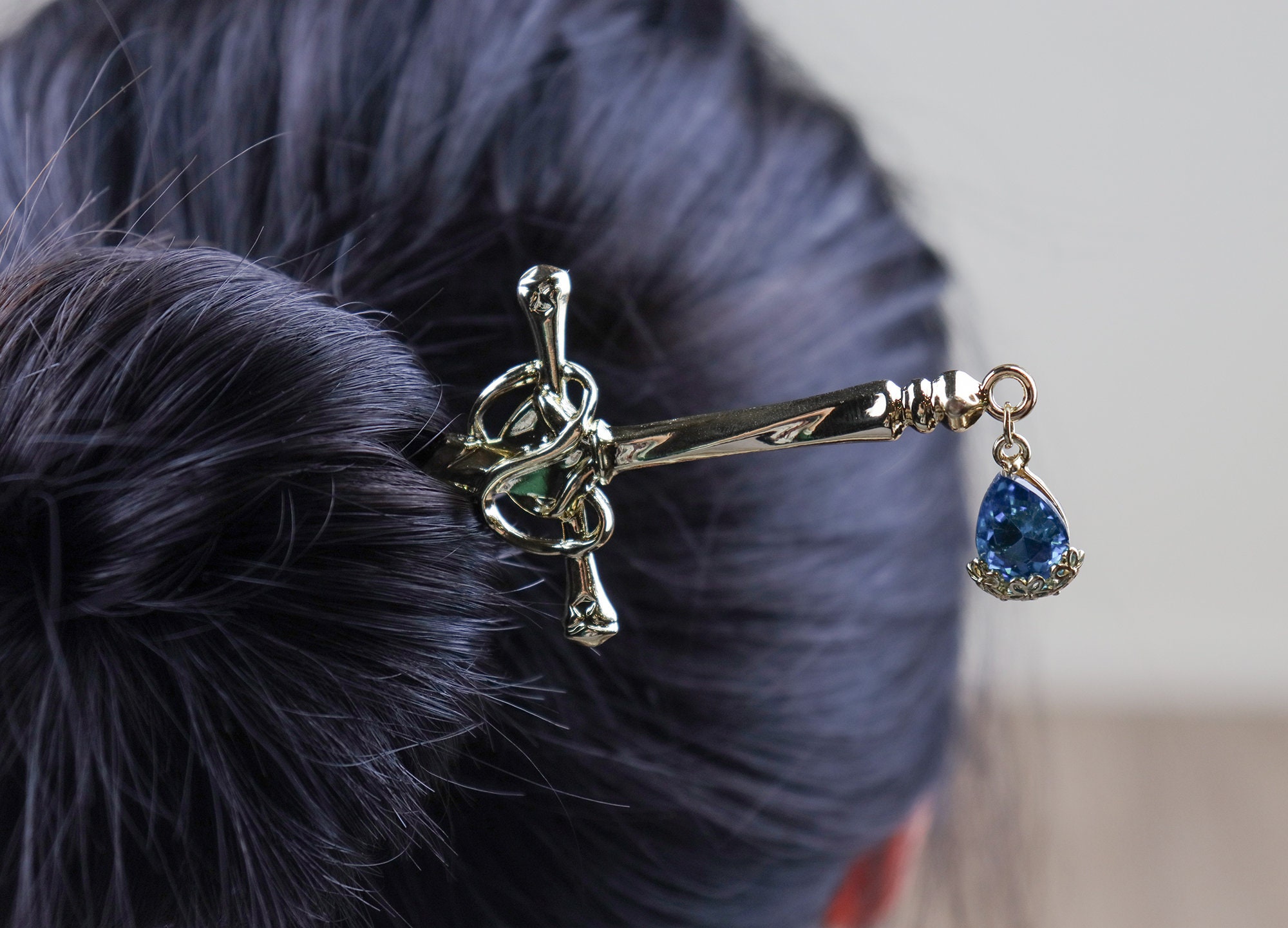 Sword Hairpin Anime Sword Hairpin Ruby Pendant Sword - Etsy UK