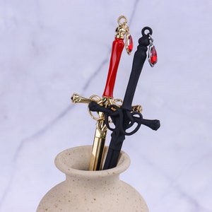 Ruby Warrior Sword Hair Stick Sword Hair Pin Gothic Hair - Etsy