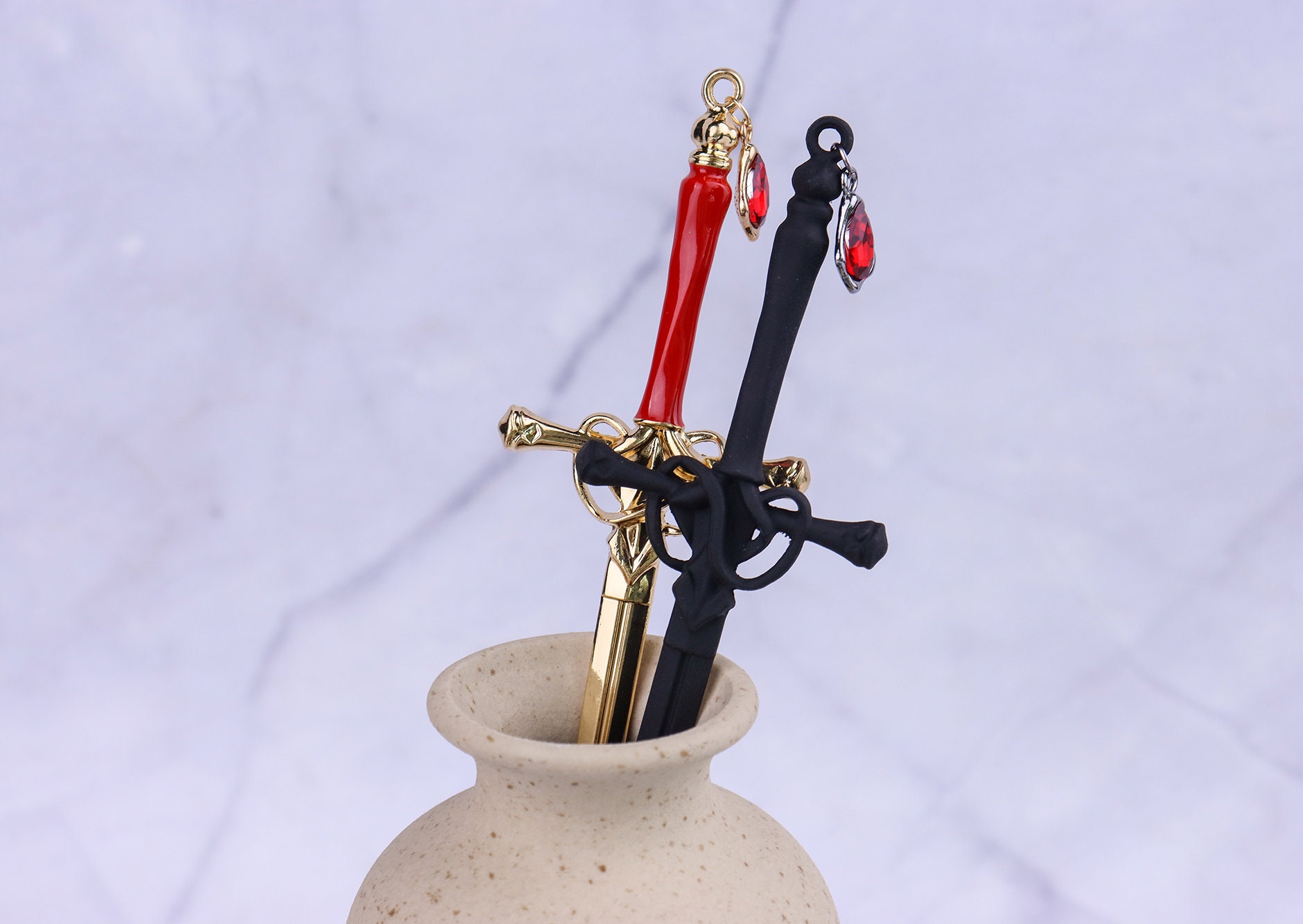 Ruby Warrior Sword Hair Stick Sword Hair Pin Gothic Hair - Etsy