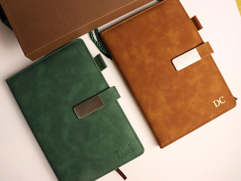 Personalized Leather Notebook With Name,custom Leather Journal Set ...