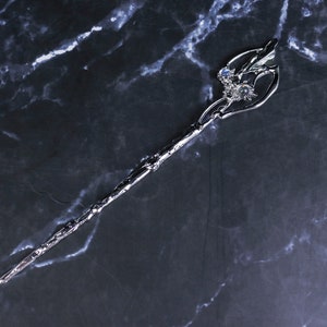 Handmade REVERSIBLE Retro Scepter Inlaid With Moonlight Stone Hairpin ...