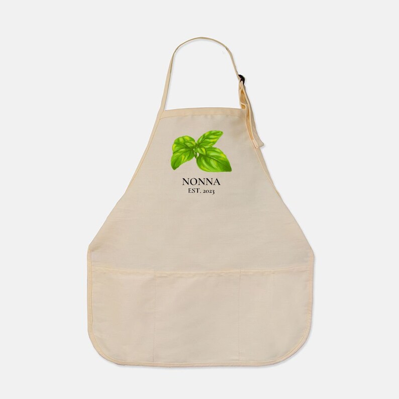 Nonna EST 2023 Basil Apron BBQ Loving Grandmother Gift Sentimental Gift ...