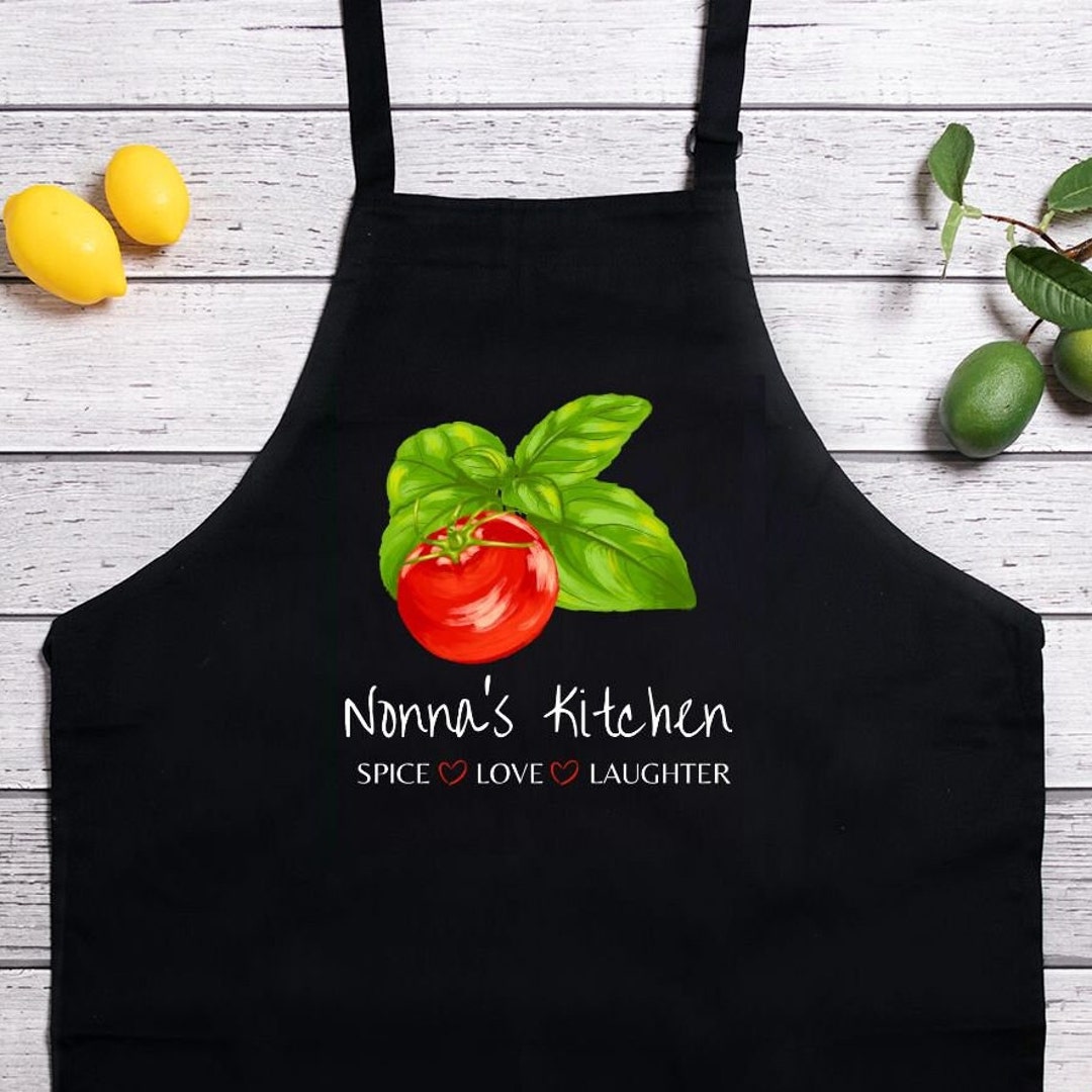 Chef Apron | Nonna's Kitchen | Tomato Basil | BBQ Apron Kiss the Cook ...