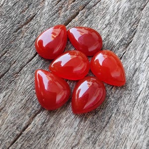 Natural Red Onyx Pear Shape Cabochon Flat Back Calibrated AAA Quality ...