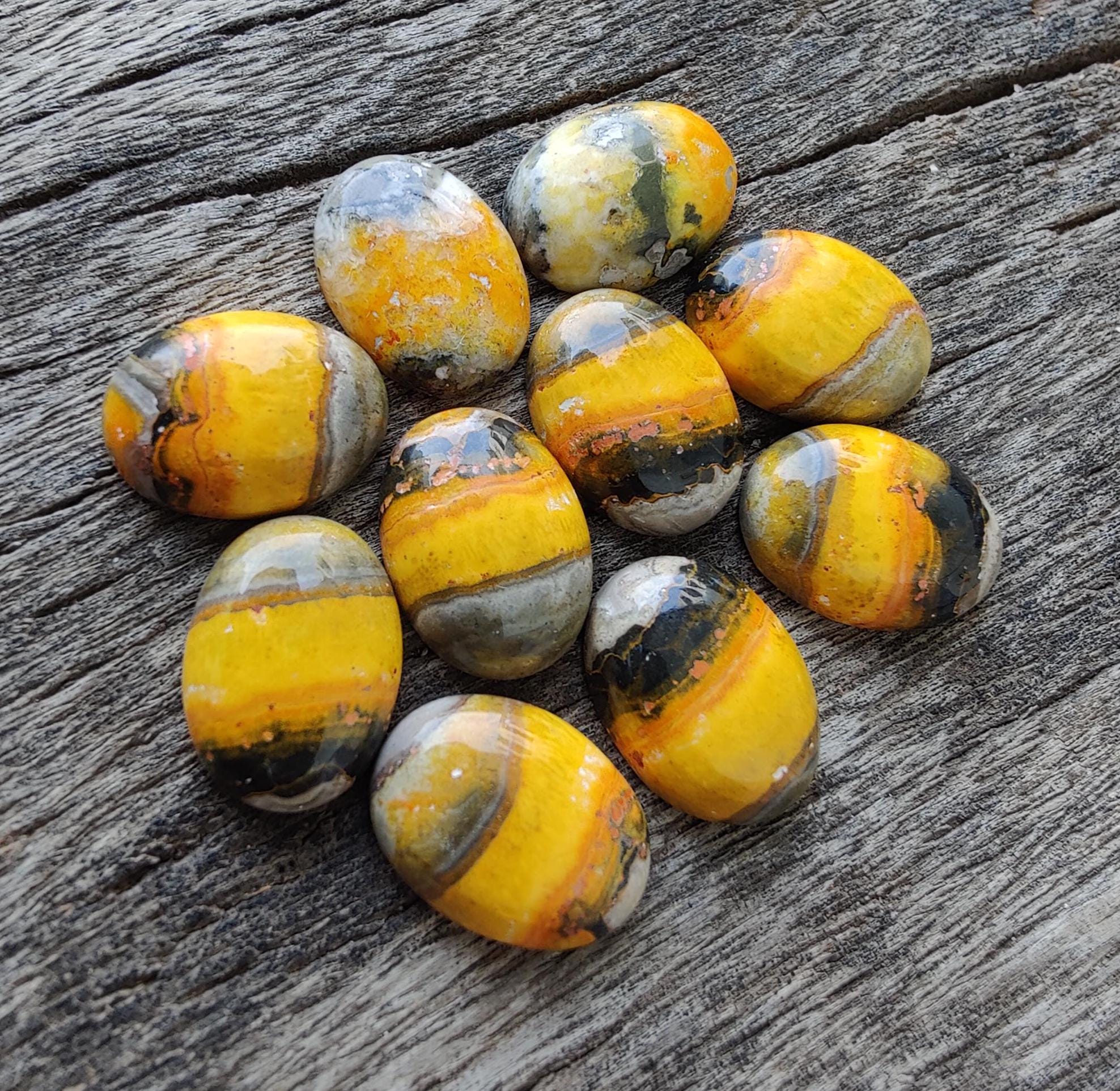 AAA Quality Natural Bumble Bee Jasper Oval Shape Cabochon Flat Back ...