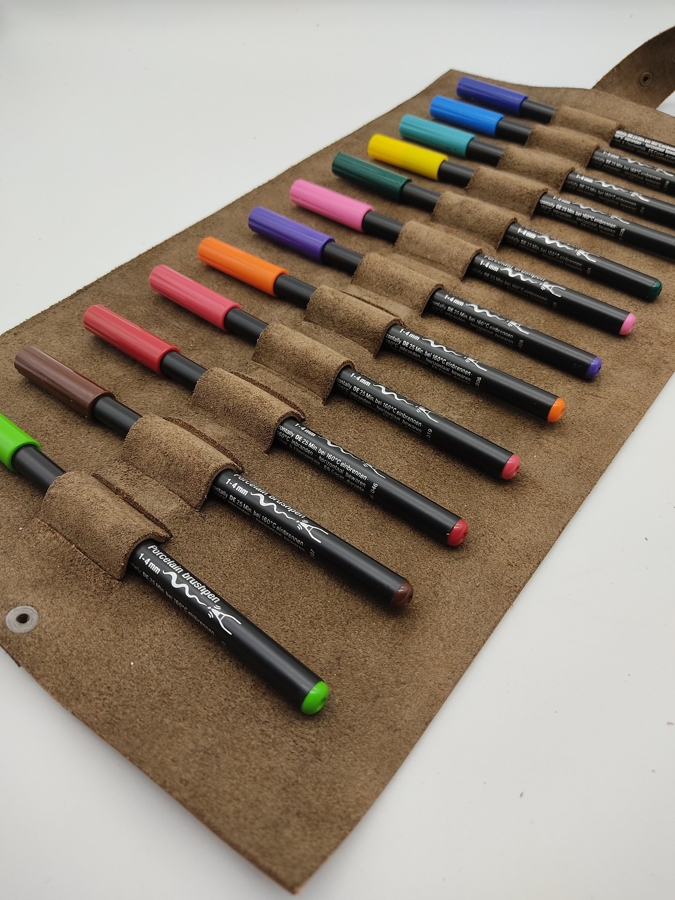 Handmade Leather Roll up Pen Holder, Gift for Painter, Gift for ...