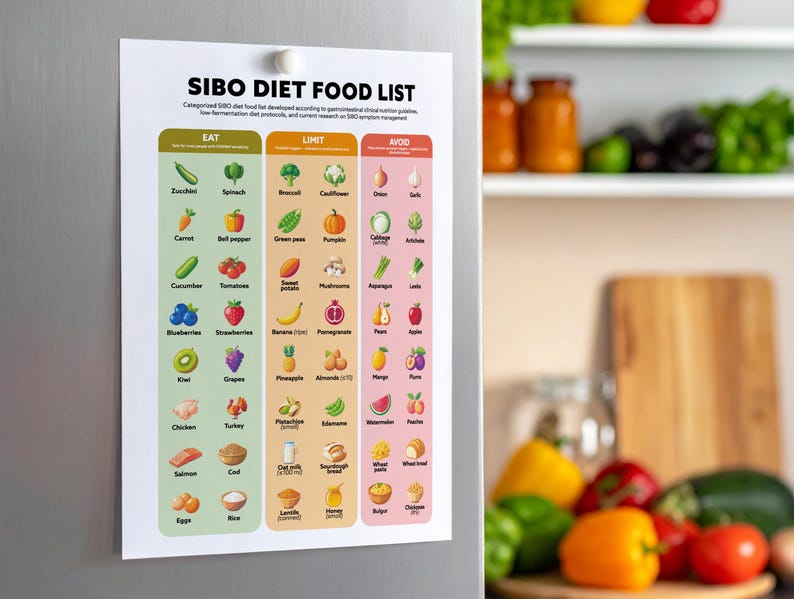 Sibo Food List Printable | SIBO Diet Chart & Low Fodmap List | Fodmap ...