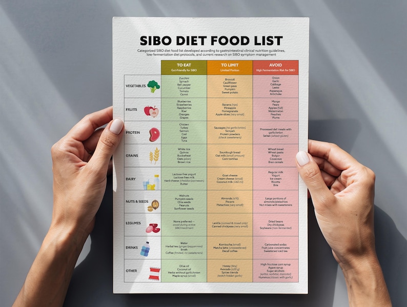 Sibo Food List Printable | SIBO Diet Chart & Low Fodmap List | Fodmap ...