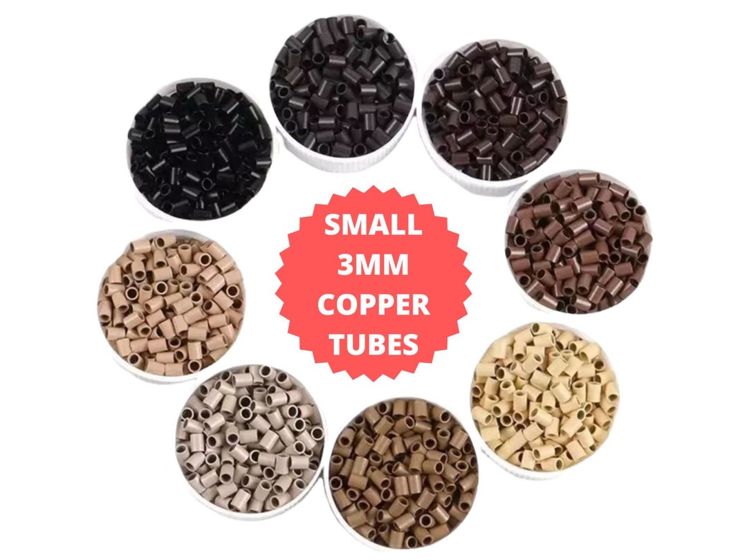 Small Copper Tubes Beads Linkies Rings Links for Tiny Stick I-tip Hair ...