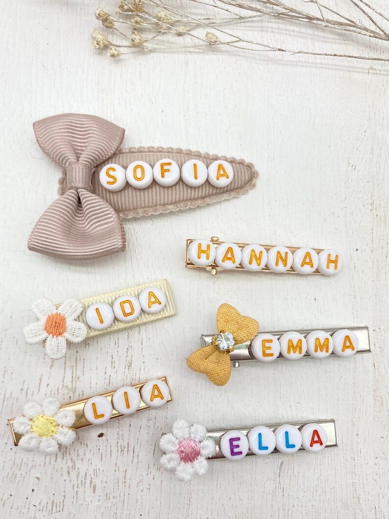 Baby Hair Clip With Name - Personalized - Hairband Baby Baptism ...