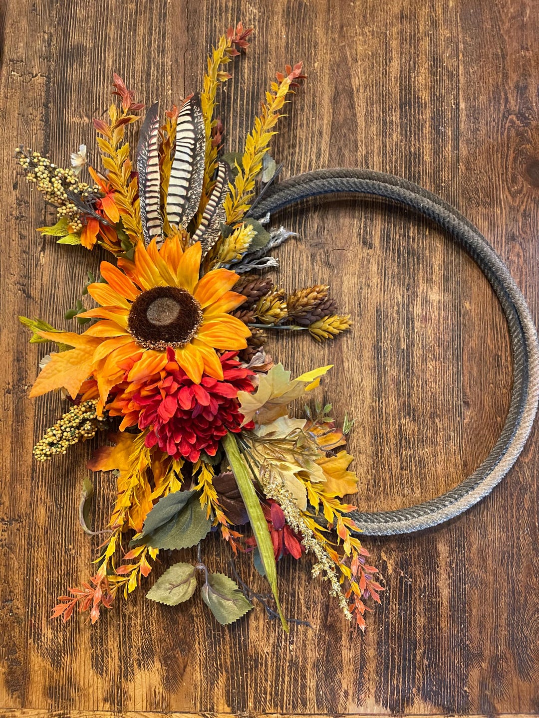 Western Lariat, Flower Wreath,floral Wreath,cowboy Rope Wreath,lasso ...