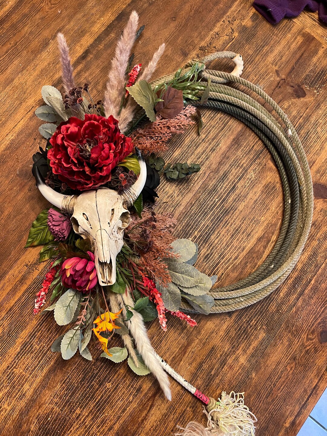 Rope Wreath, Western Lariat, Flower Wreath,floral Wreath,cowboy Rope ...