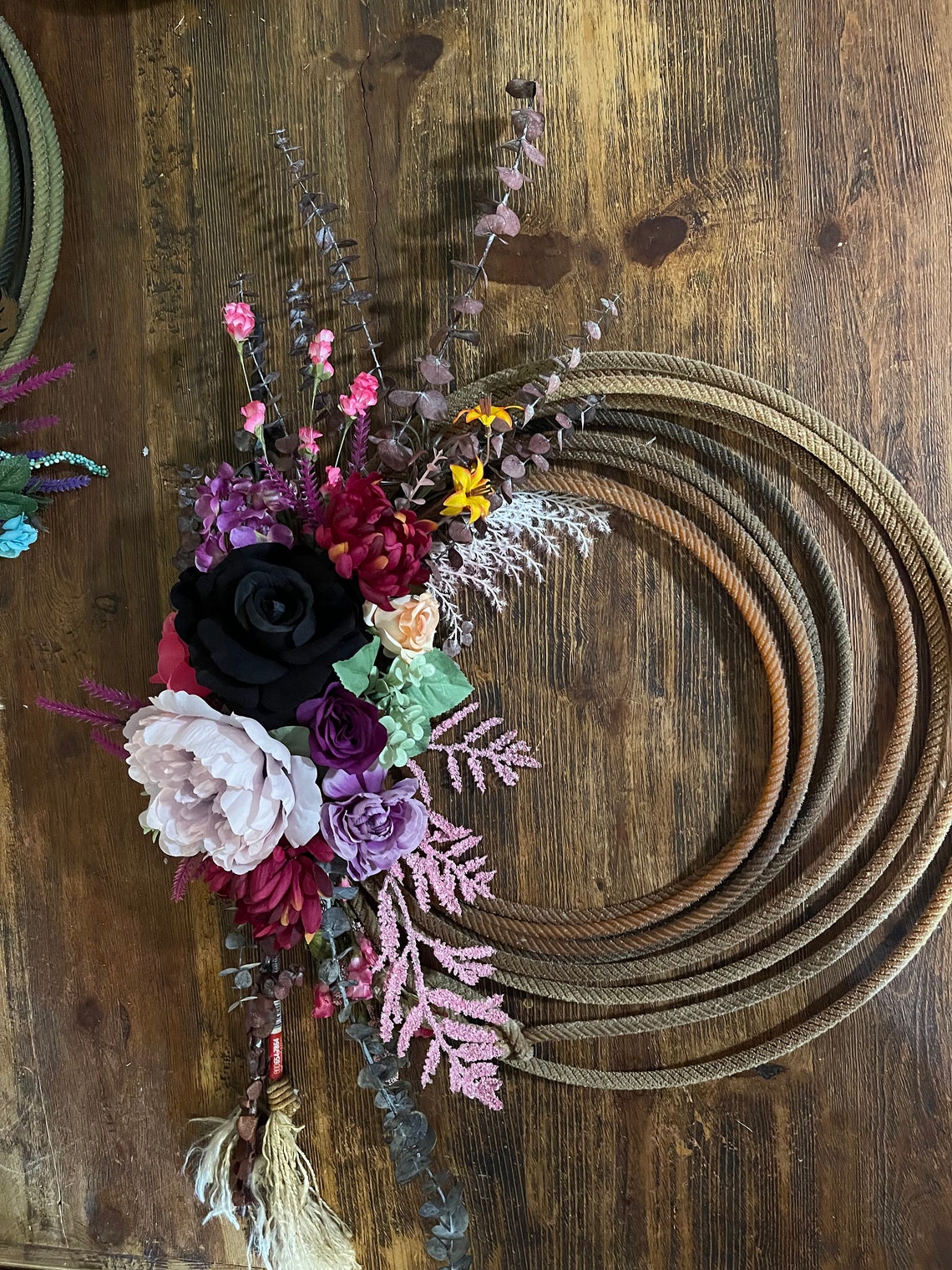 Western Lariat, Flower Wreath,floral Wreath,cowboy Rope Wreath,lasso ...