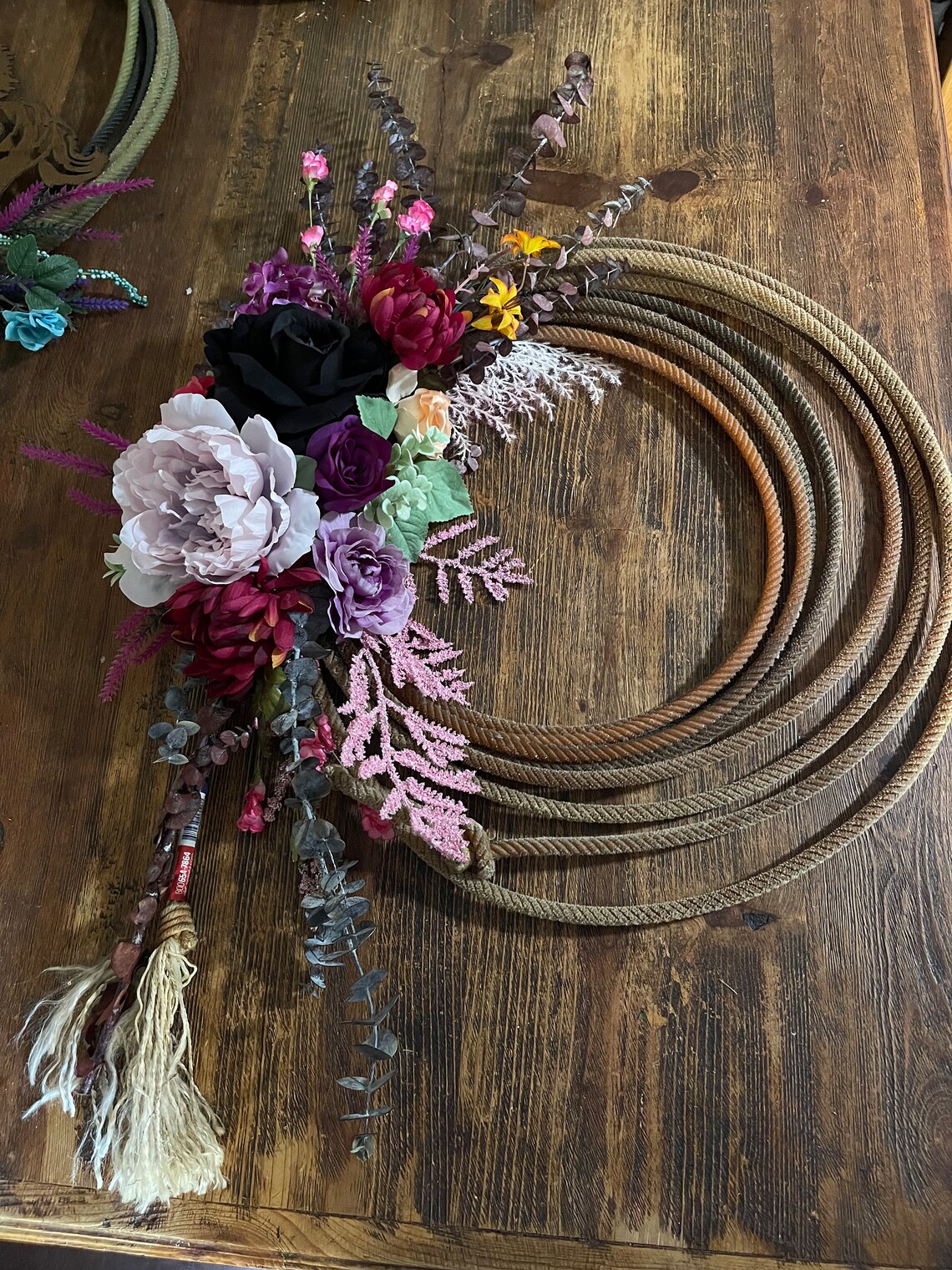 Western Lariat, Flower Wreath,floral Wreath,cowboy Rope Wreath,lasso ...
