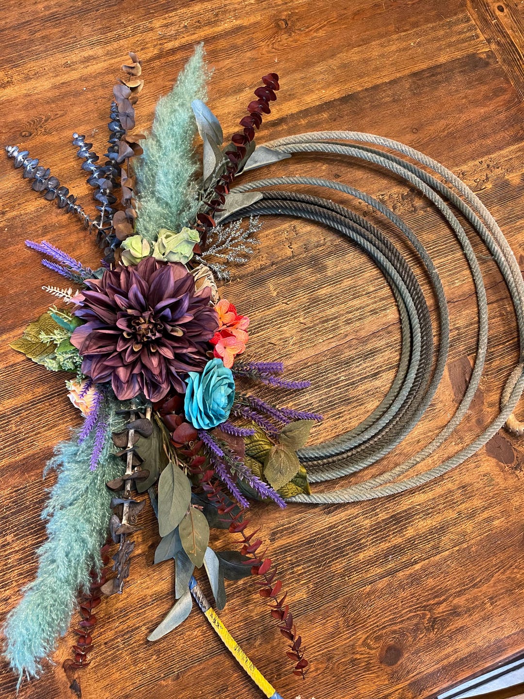 Western Lariat, Flower Wreath,floral Wreath,cowboy Rope Wreath,lasso ...