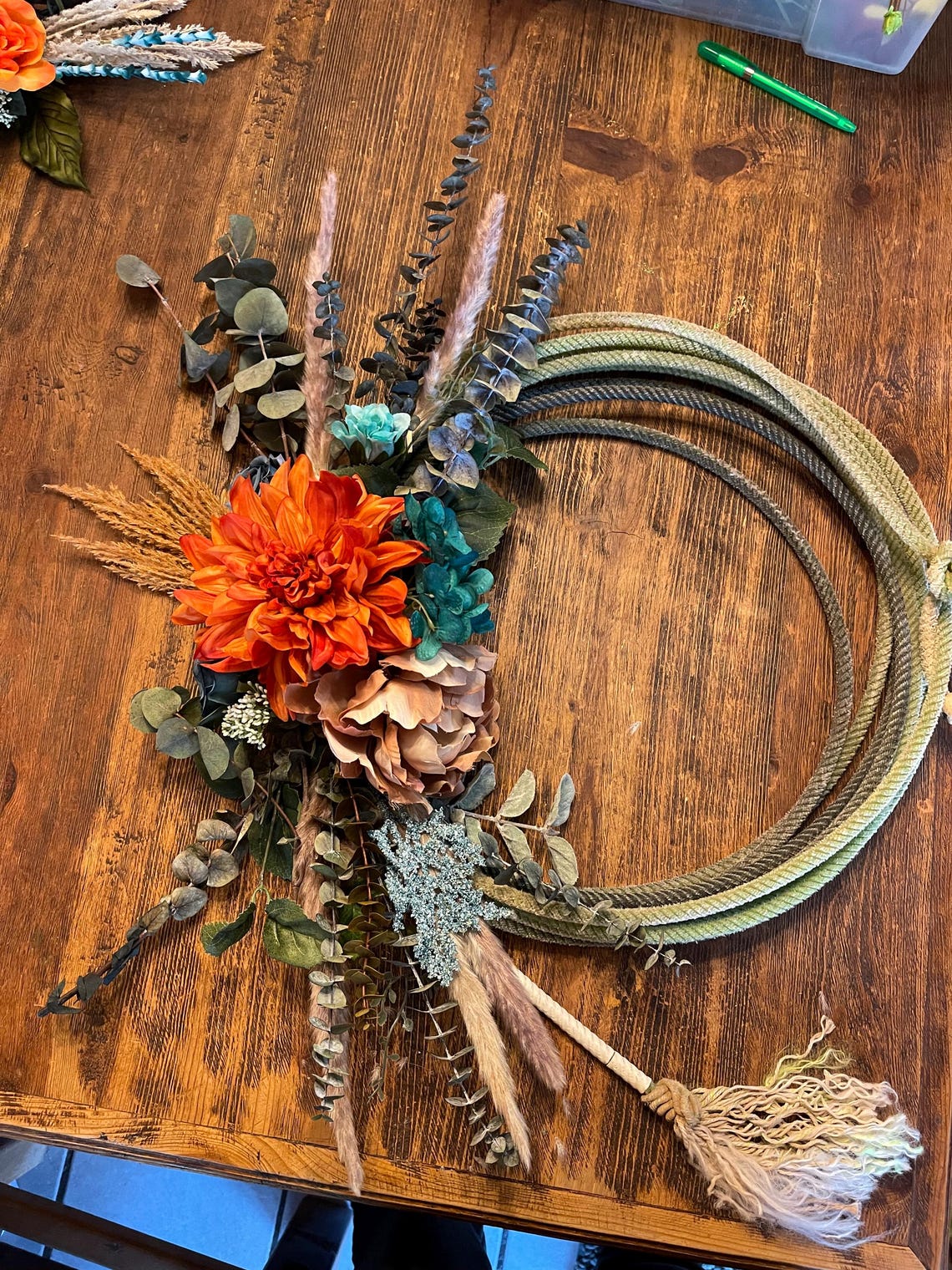 Rope Wreath, Western Lariat,wreath,flower Wreath,floral Wreath,cowboy ...