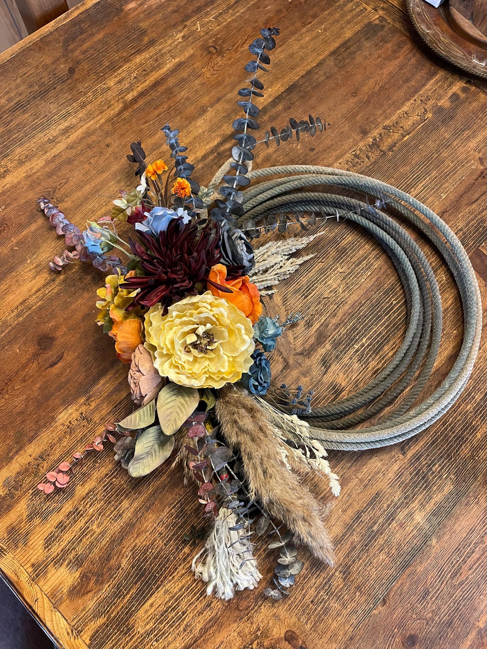 Western Lariat, Flower Wreath,floral Wreath,cowboy Rope Wreath,lasso ...