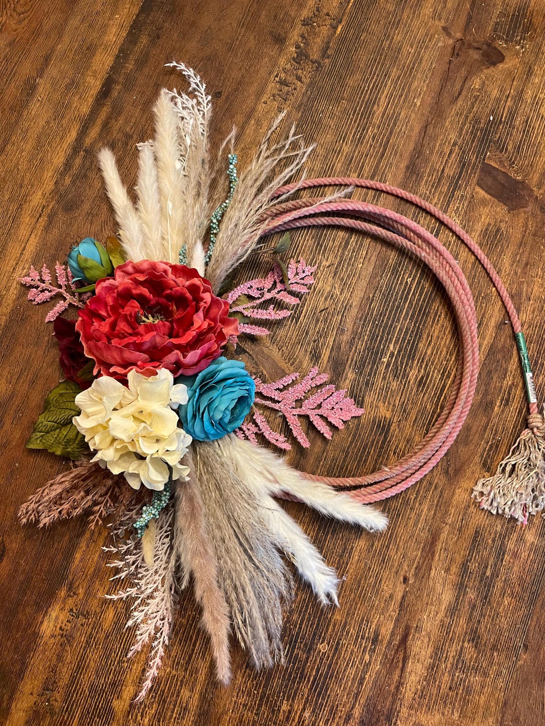 Mini Western Lariat, Flower Wreath,floral Wreath,cowboy Rope Wreath ...