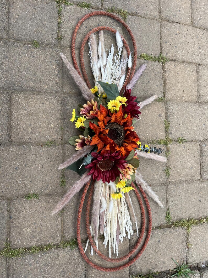 Rope Wreath, Western Lariat, Wreath,flower Wreath,cowboy Rope Wreath ...