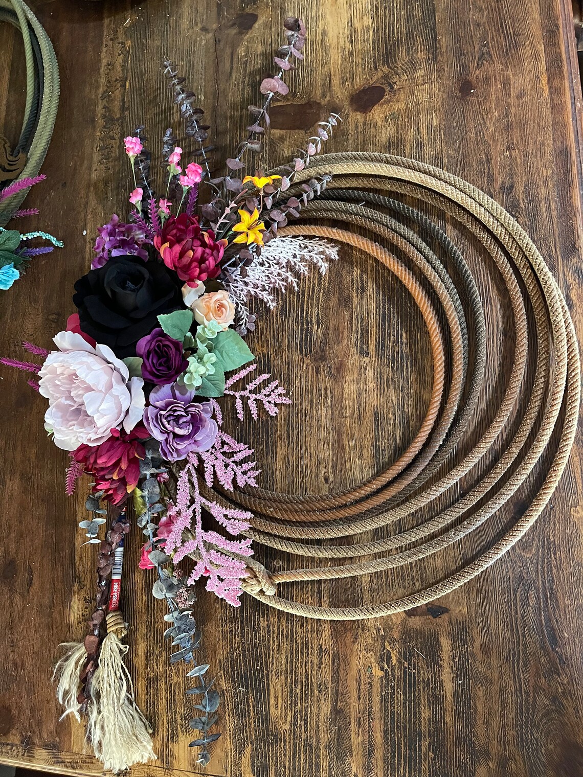 Western Lariat, Flower Wreath,floral Wreath,cowboy Rope Wreath,lasso ...