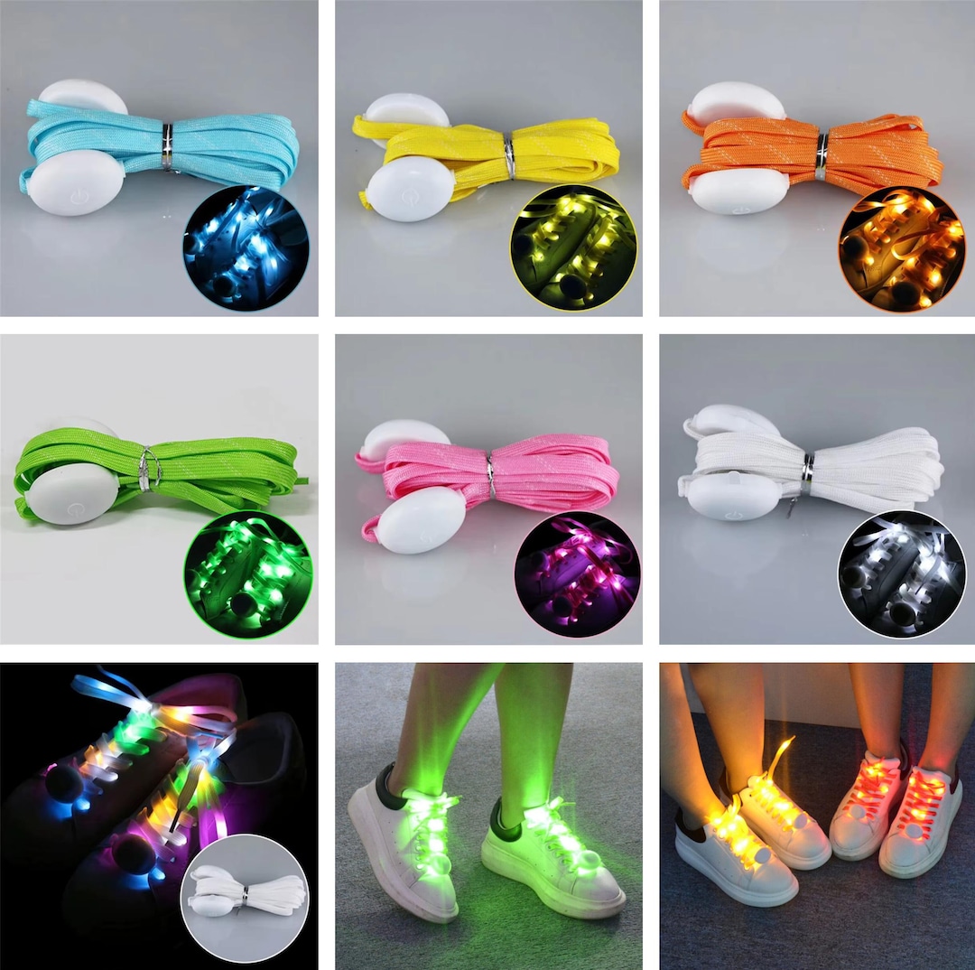 Light up LED Laces for Training/running Shoes or the Ultimate Festival ...