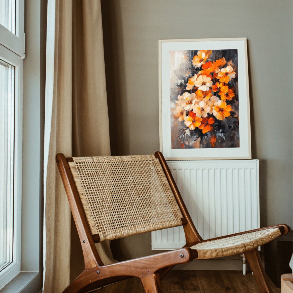 Fall Flowers Oil Painting, Autumn Decor, Instant Download, Printable ...