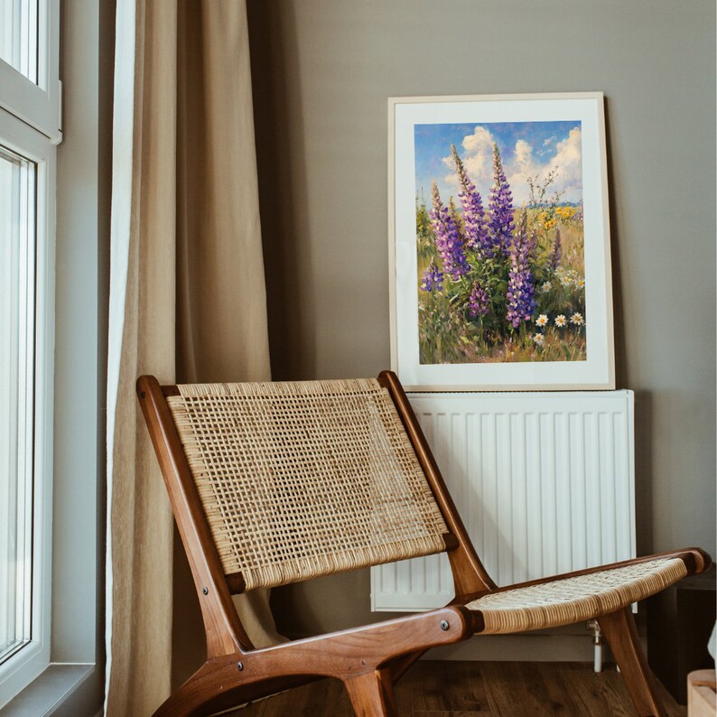Purple Lupine Spring Neutral Spring Flowers Floral Art Country Field ...