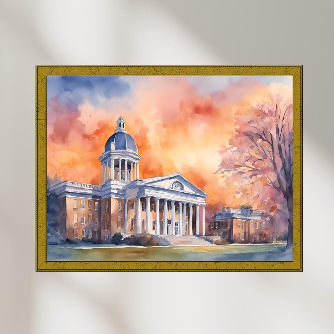 Penn State University Print, Old Main Print, Penn State Art Print ...