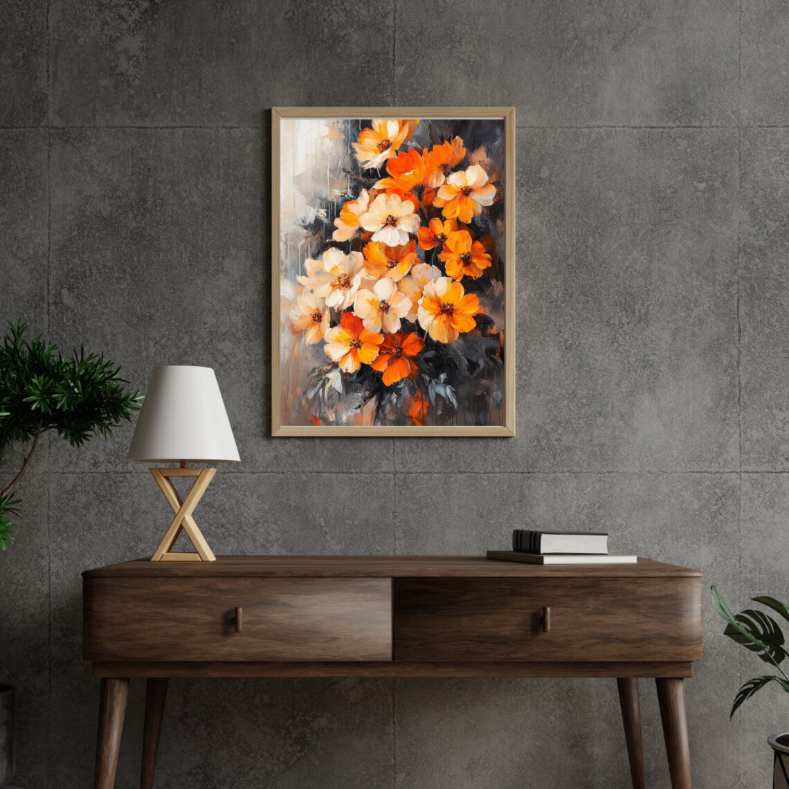 Fall Flowers Oil Painting, Autumn Decor, Instant Download, Printable ...