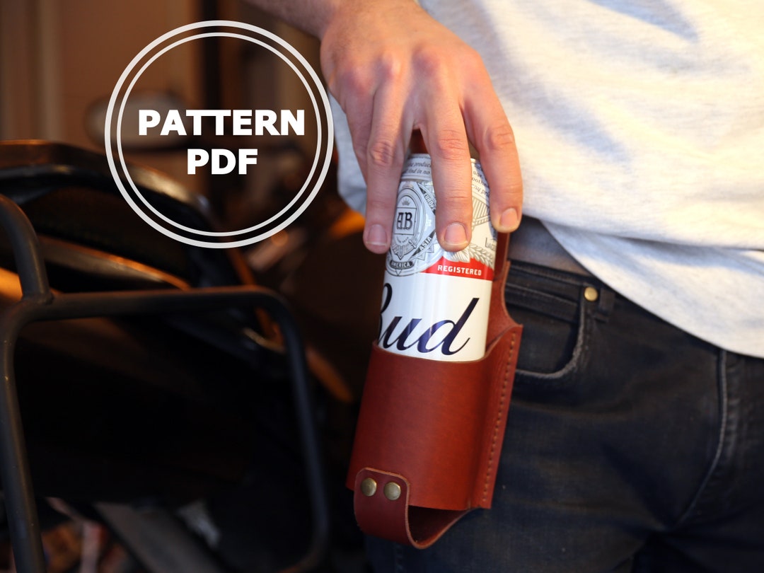 Brewmate Belt Beer Holster Leather Pattern Template- DIY One-beer Can ...