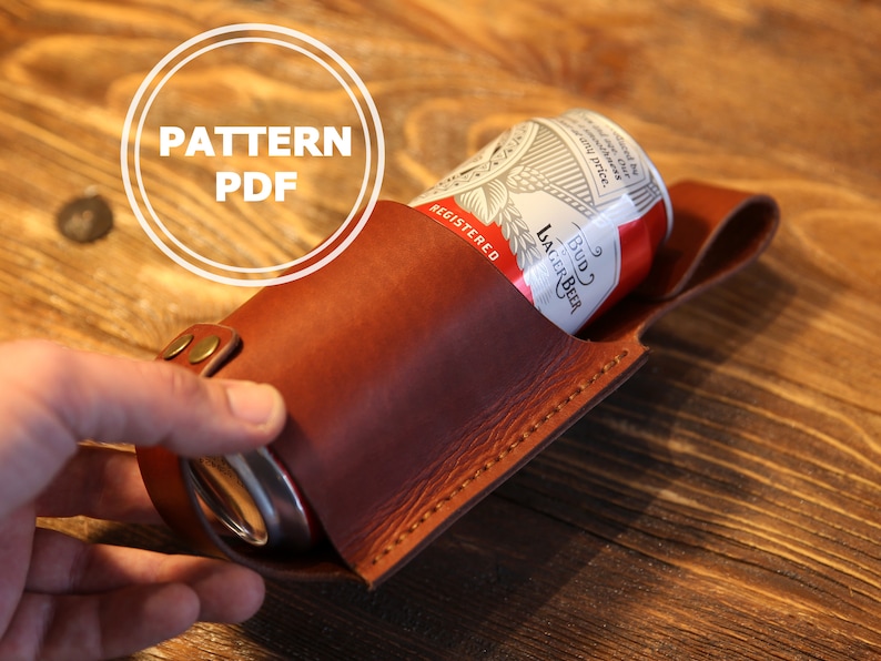 Brewmate Belt Beer Holster Leather Pattern Template- DIY One-beer Can ...