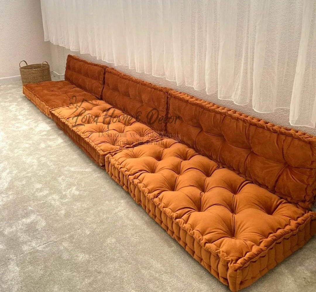 Handcrafted Velvet Floor Cushion: Baroque Bench, Window Seat Pillow - Etsy