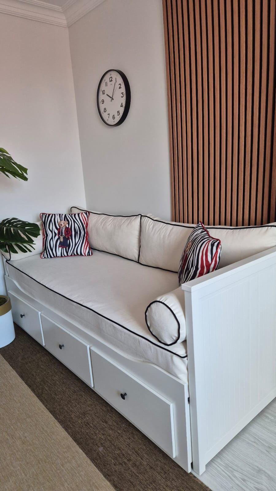 Fitted Daybed Slipcover, Soft Fabric Zippered Washable Custom Size ...