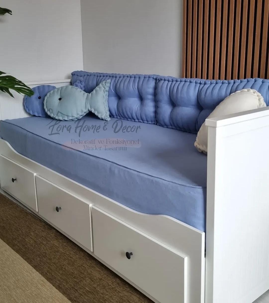 Fitted Daybed Slipcover, Soft Fabric Zippered Washable Custom Size ...