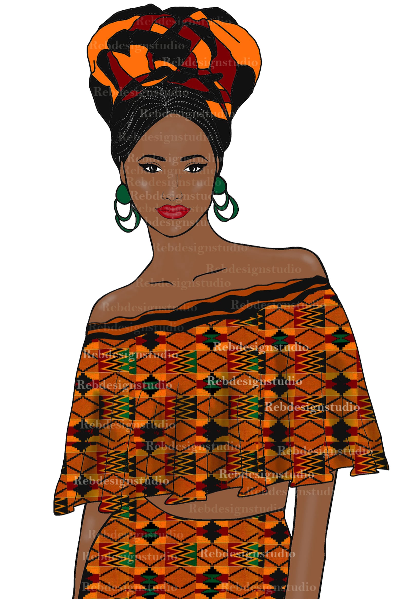 African American Clipart, Woman Clipart, Fashion Girl Clipart, Black ...