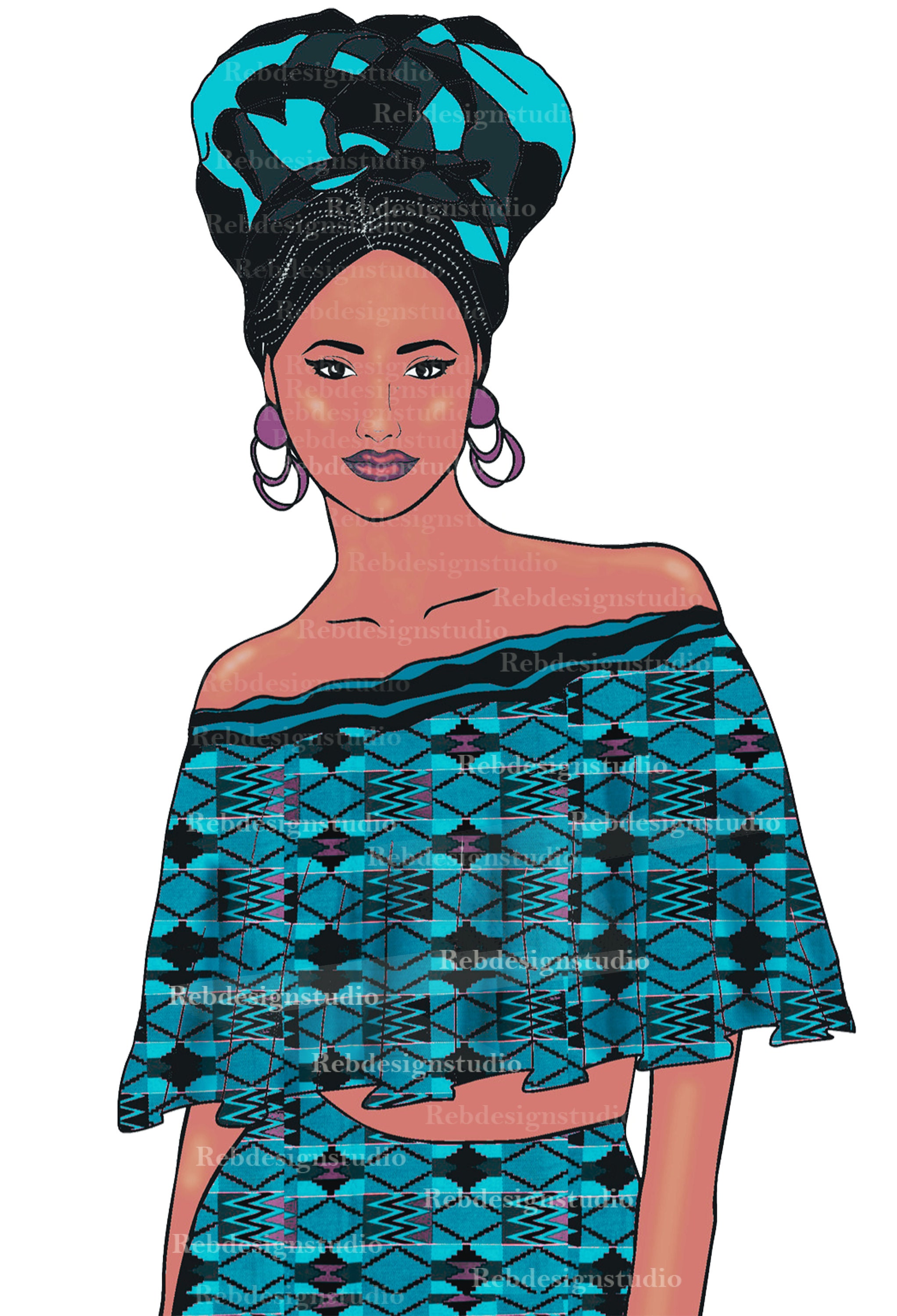 African American Clipart, Woman Clipart, Fashion Girl Clipart, Black ...