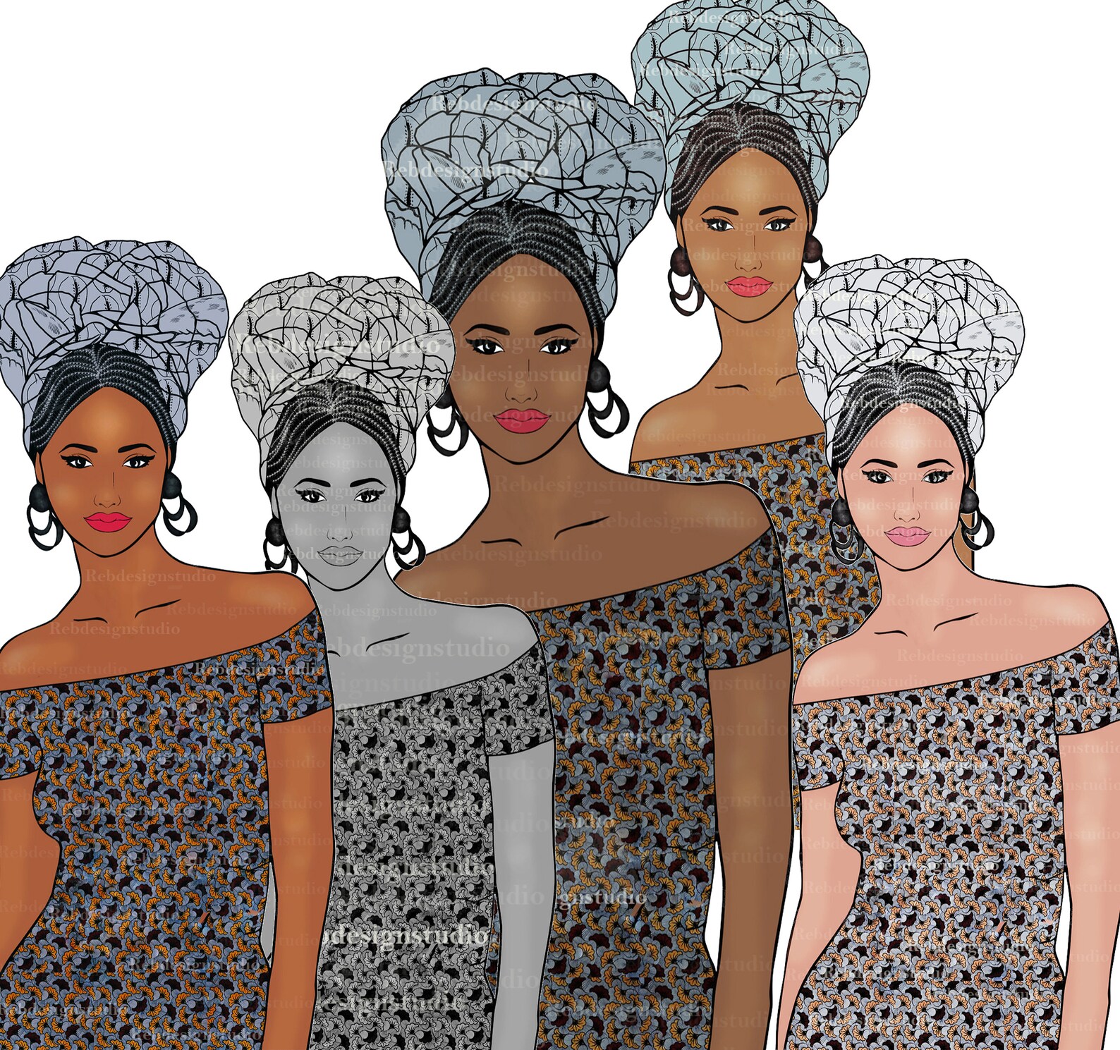 African American Clipart, Afro Girl Clipart, Woman Clipart, Fashion ...